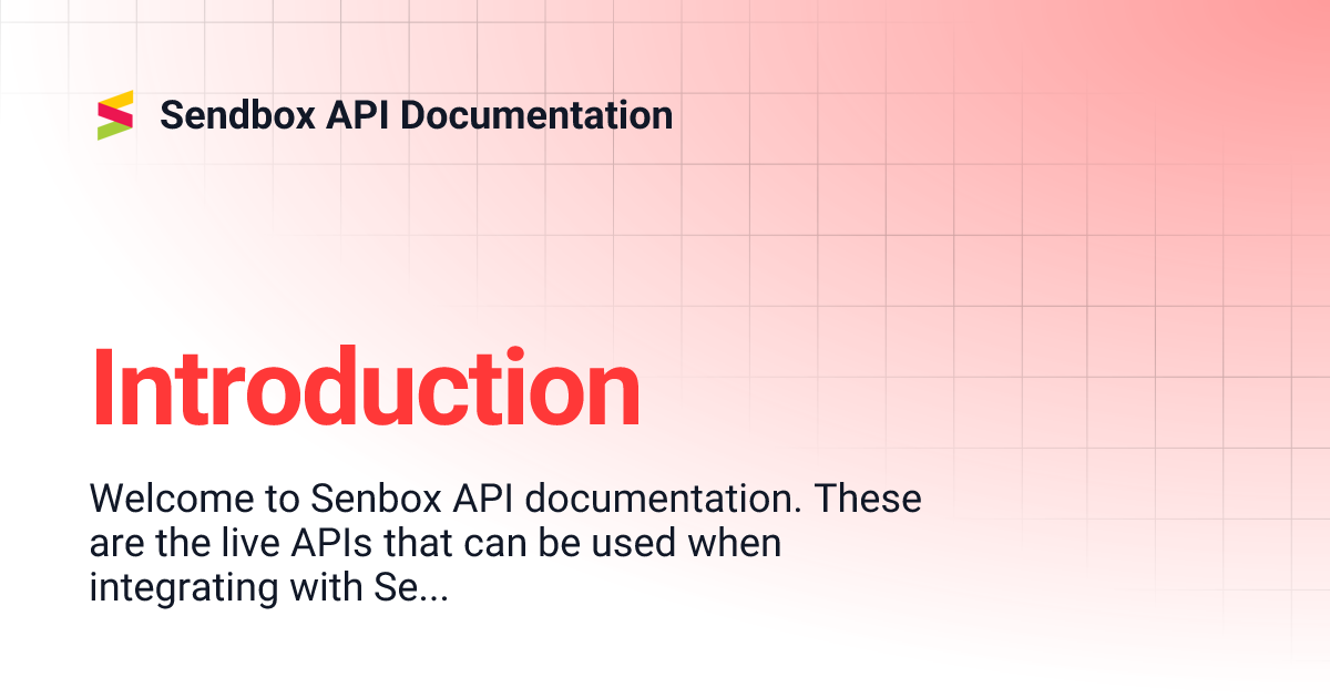 Introduction | Sendbox API Documentation